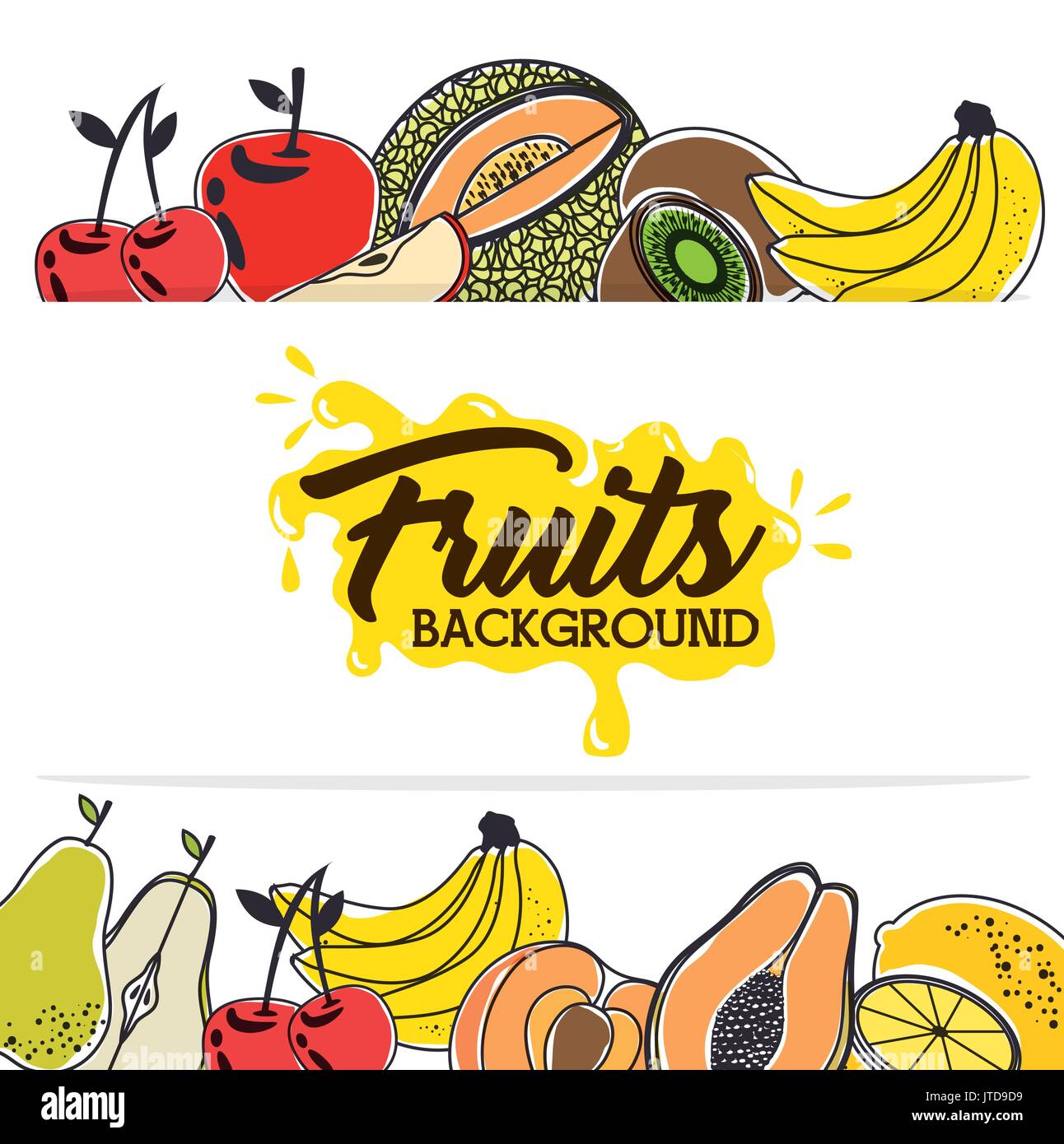 fresh organic fruit concept Stock Vector Image & Art - Alamy