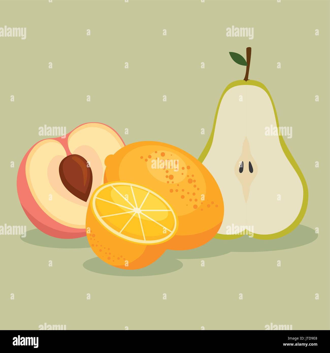 fresh organic fruit concept Stock Vector Image & Art - Alamy