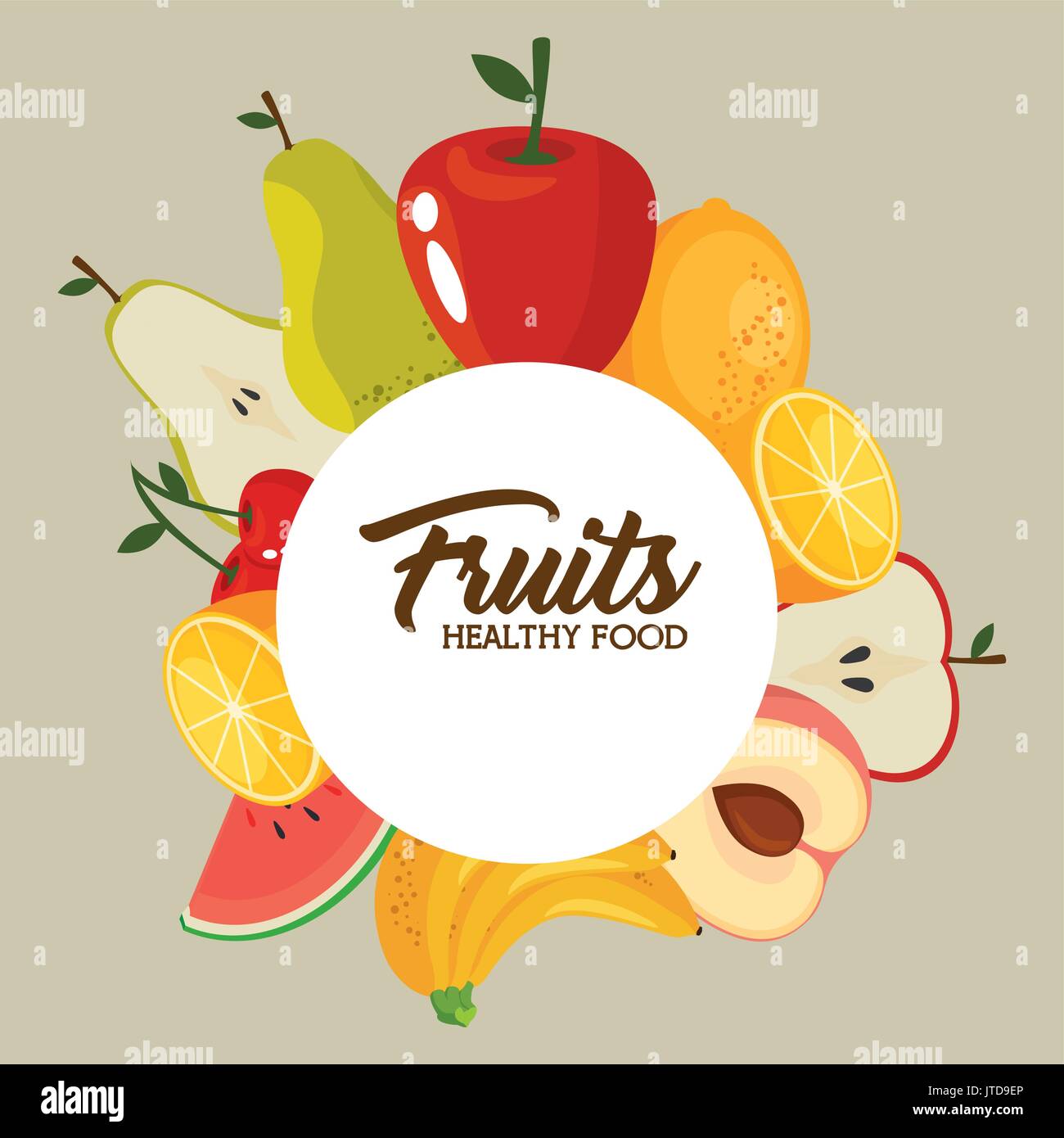 fresh organic fruit concept Stock Vector Image & Art - Alamy