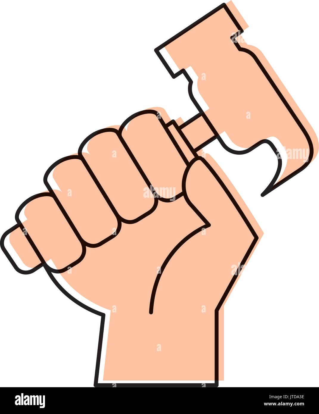 hand human with hammer tool Stock Vector Image & Art - Alamy