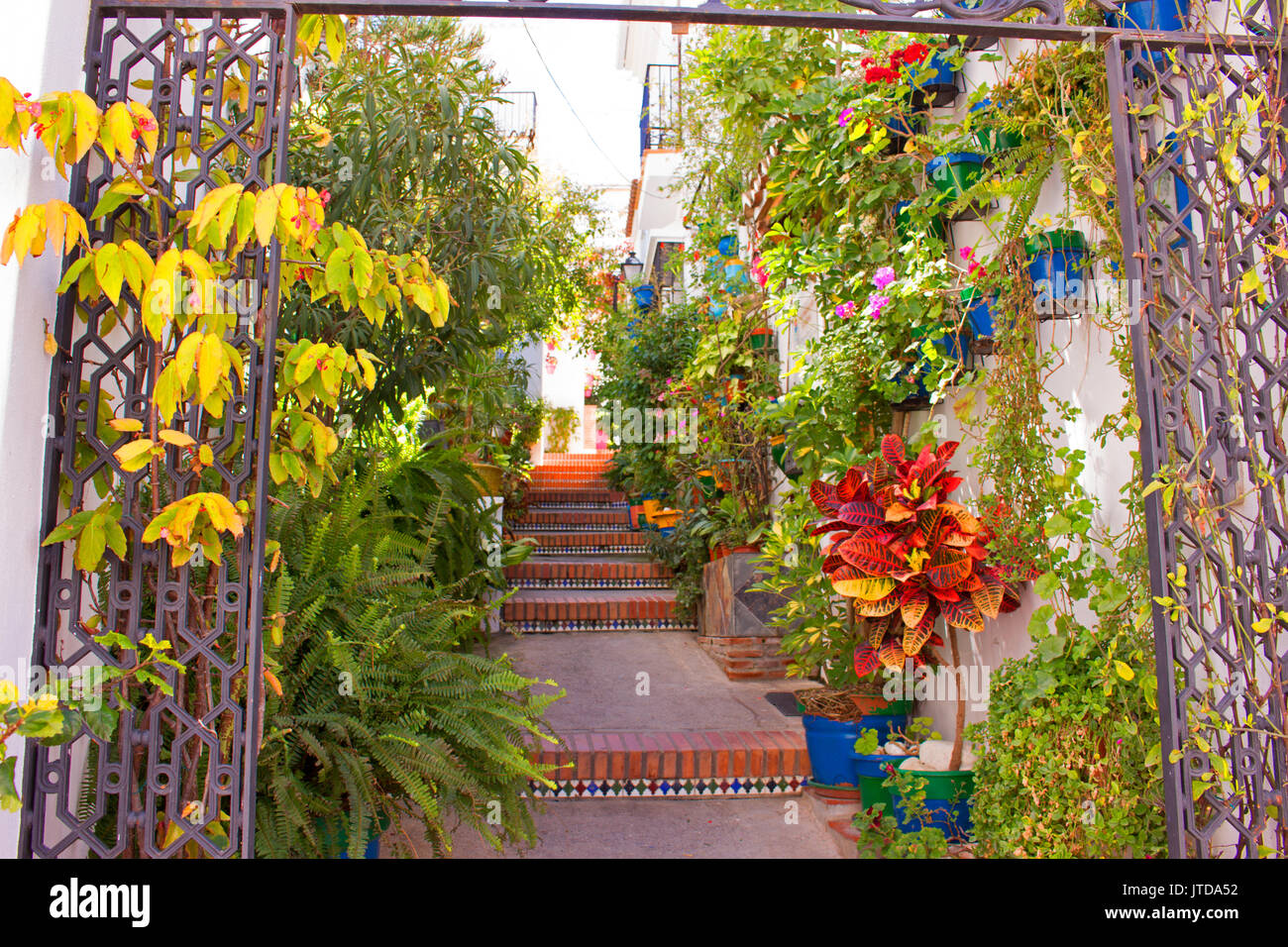 Street. Beautiful Spanish street. Costa del Sol, Andalusia, Spain Stock ...