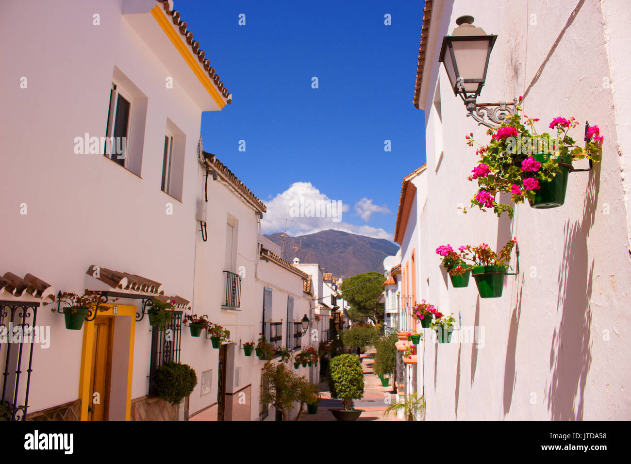 Street. Beautiful Spanish street. Costa del Sol, Andalusia, Spain Stock ...