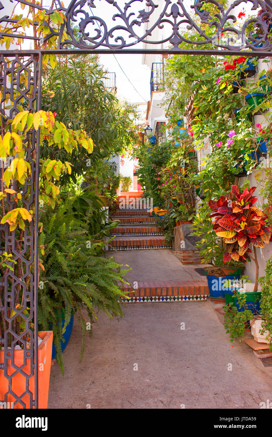 Street. Beautiful Spanish street. Costa del Sol, Andalusia, Spain Stock ...