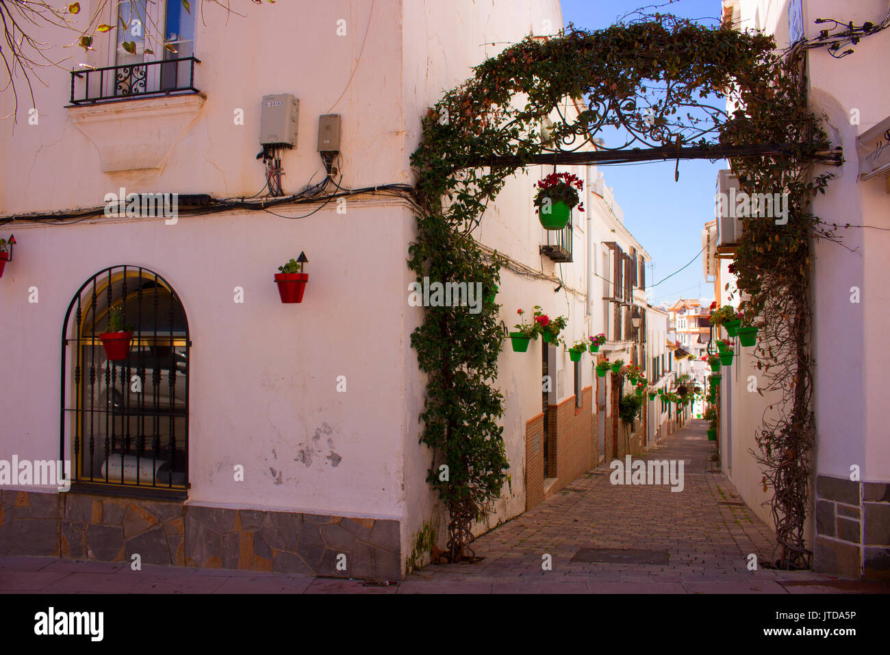 Street. Beautiful Spanish street. Costa del Sol, Andalusia, Spain Stock ...