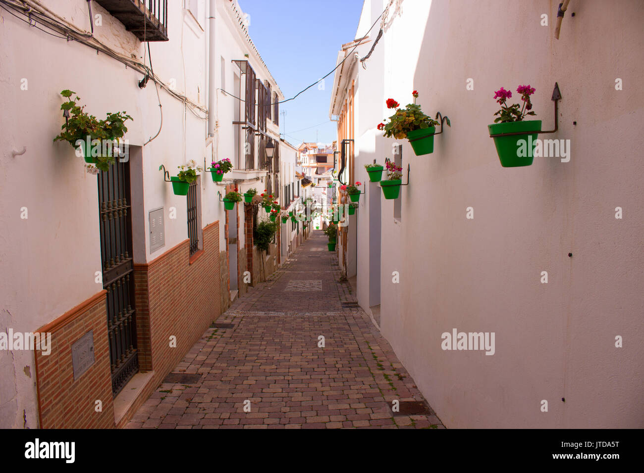 Street. Beautiful Spanish street. Costa del Sol, Andalusia, Spain Stock ...