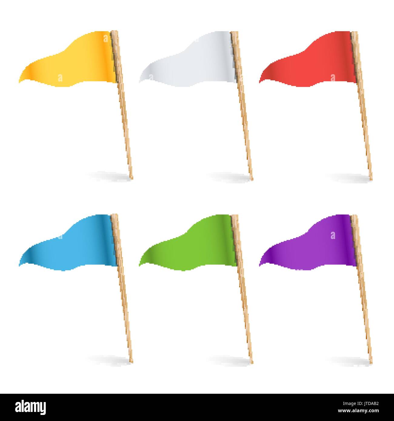 Colorful Cocktail Flags Vector. Set Multi Colored Pins Illustration ...