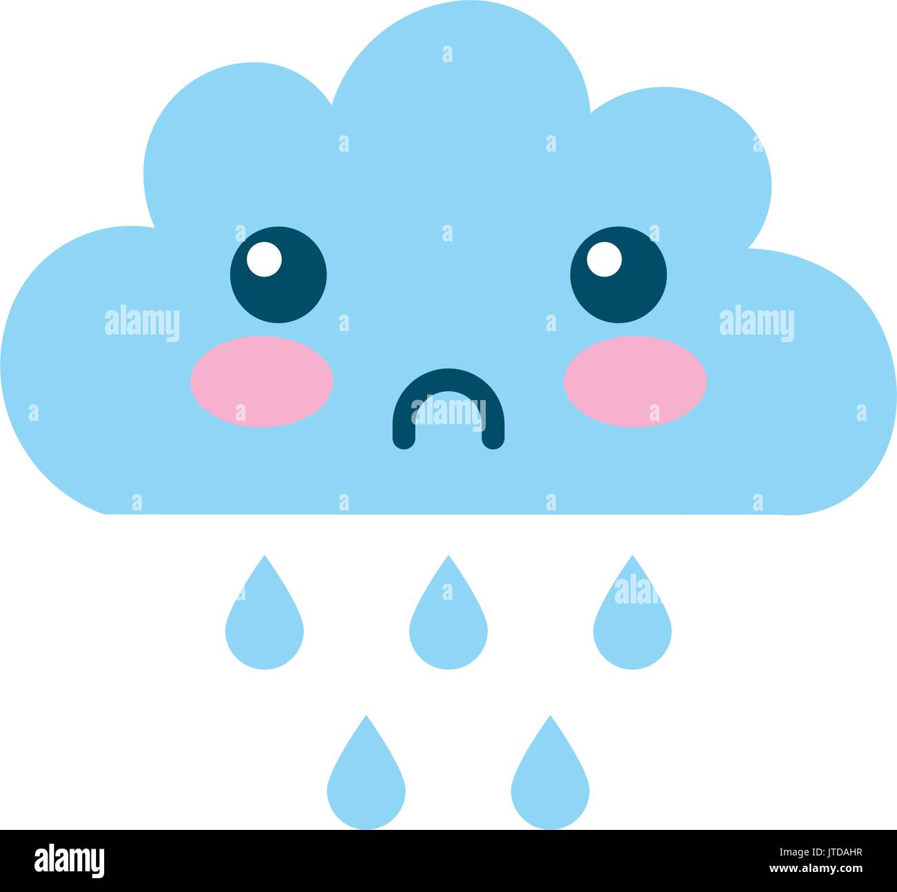 Beautiful fantasy cloud with rain drops kawaii character Stock Vector ...