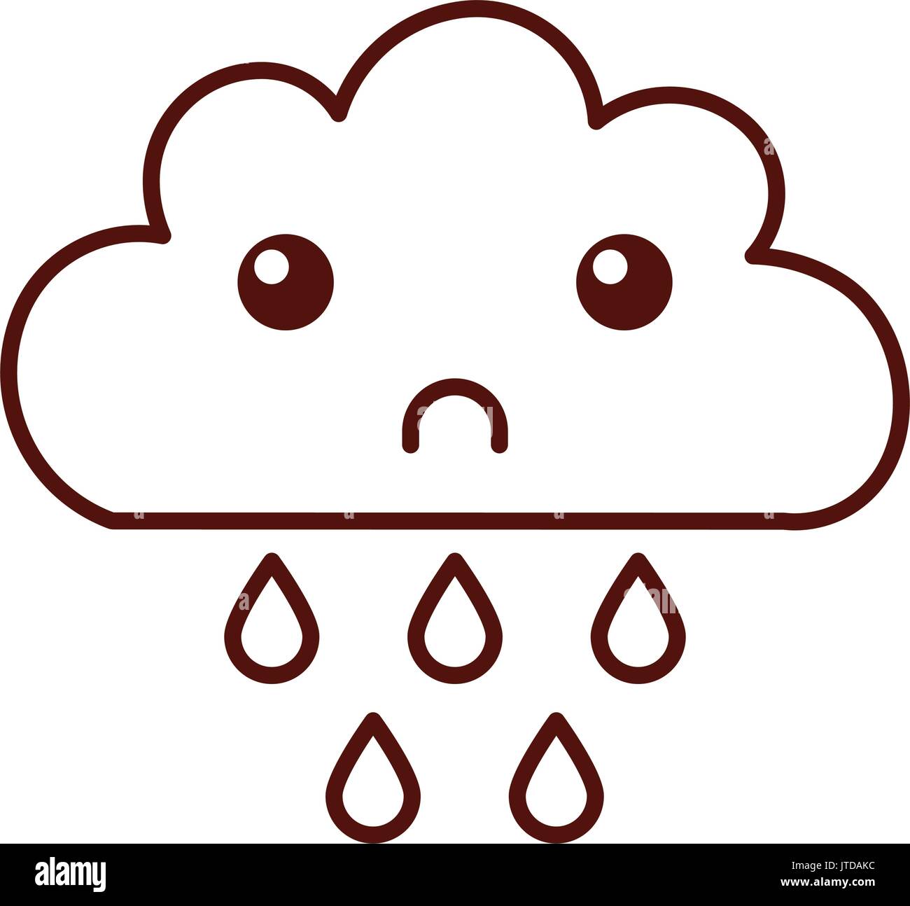 Beautiful fantasy cloud with rain drops kawaii character Stock Vector ...