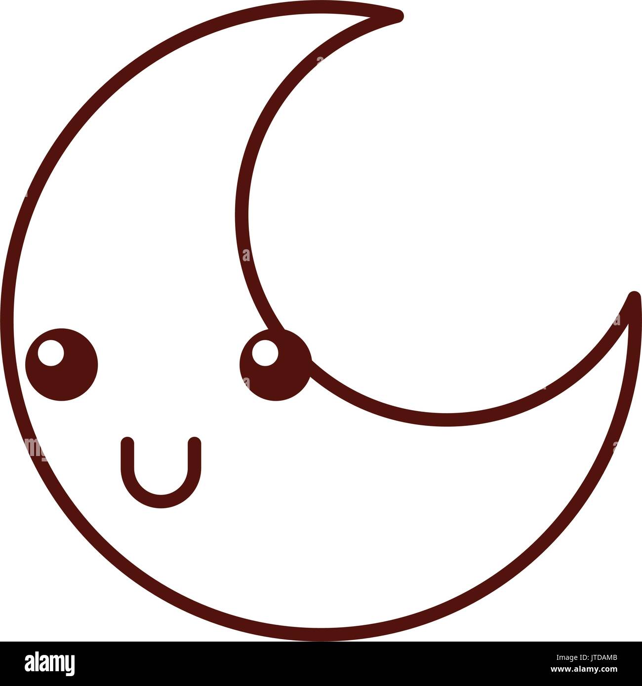 cute moon kawaii character Stock Vector Image & Art - Alamy