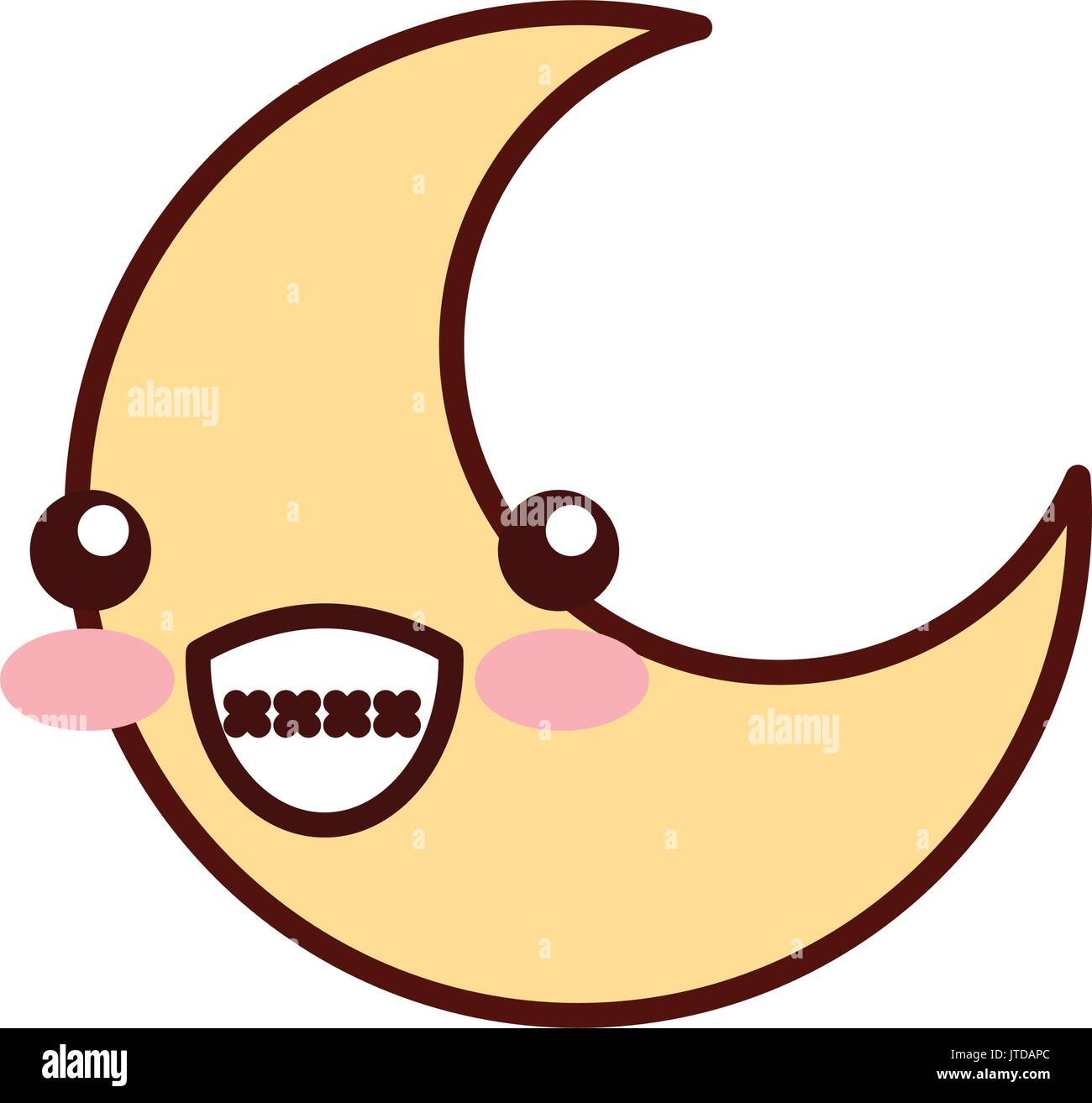 cute moon kawaii character Stock Vector Image & Art - Alamy