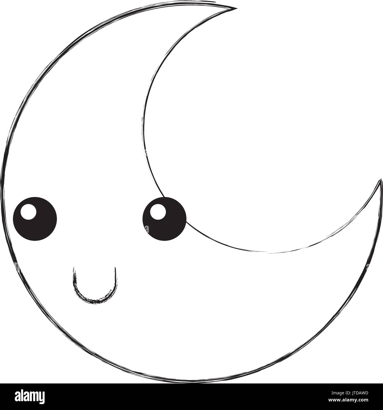 cute moon kawaii character Stock Vector Image & Art - Alamy