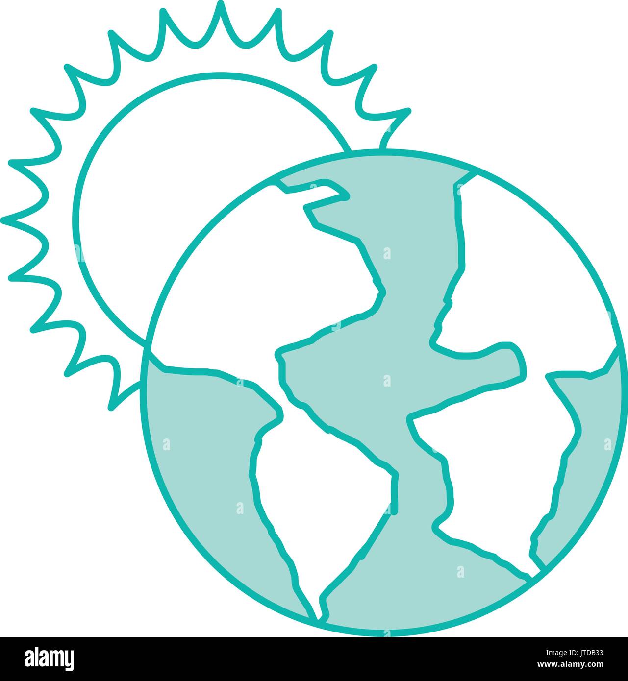 world planet earth with sun Stock Vector Image & Art - Alamy