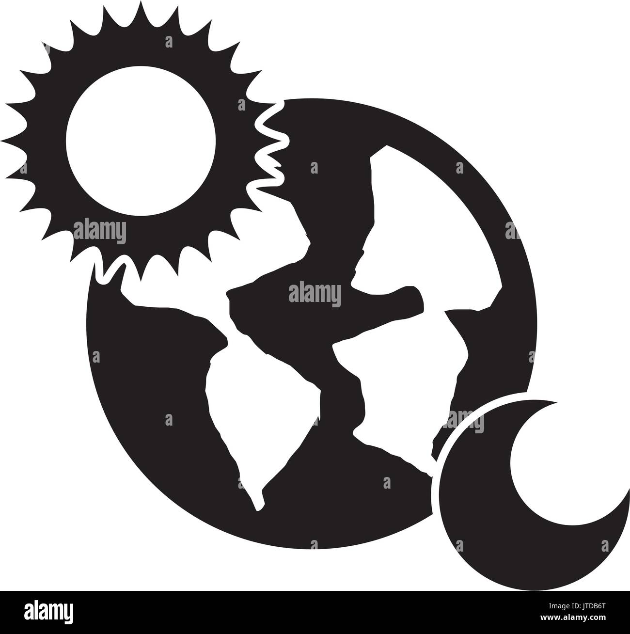 world planet earth with sun and moon Stock Vector Image & Art - Alamy