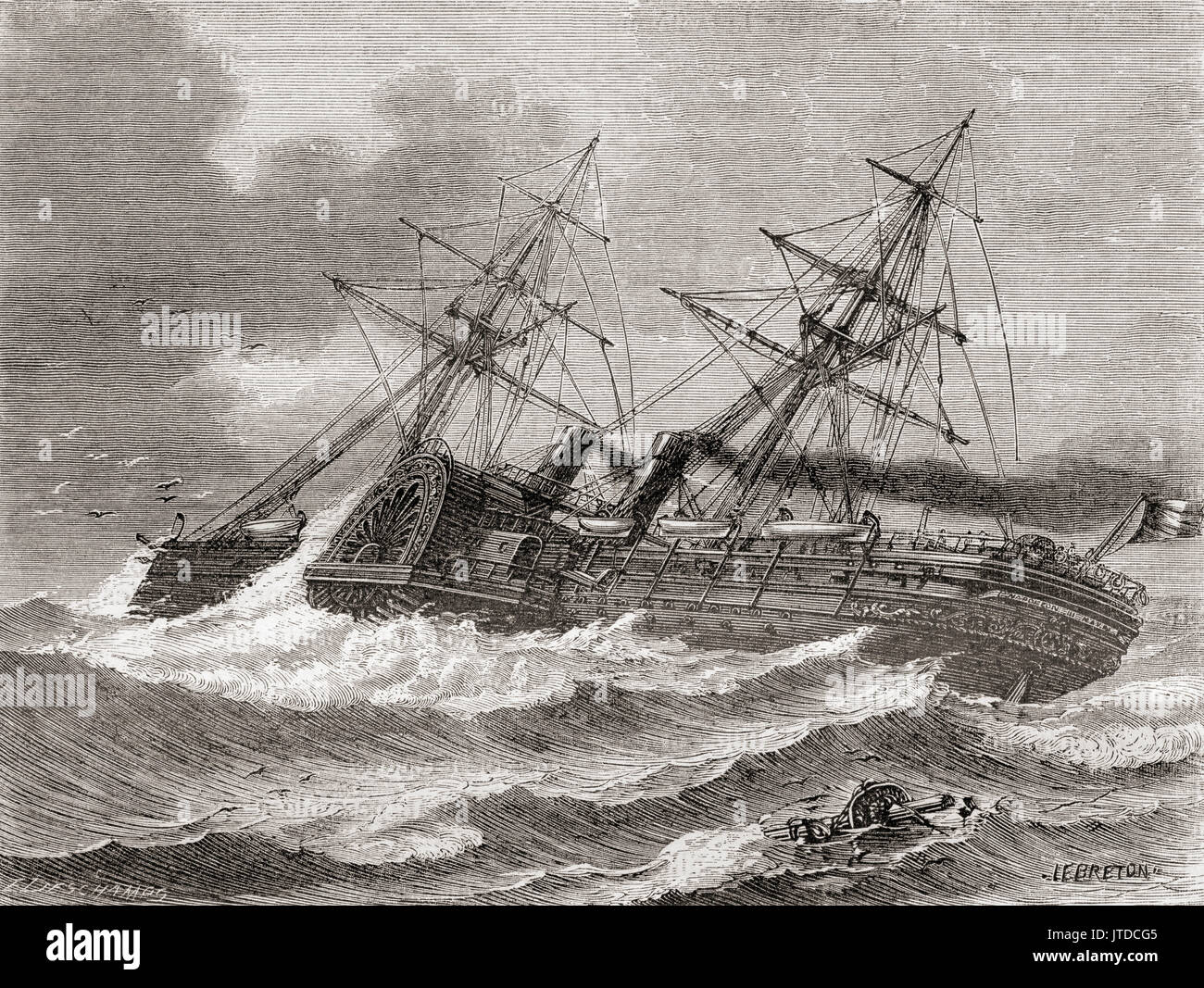 The Napoléon III. A French iron steamship which operated round trips ...