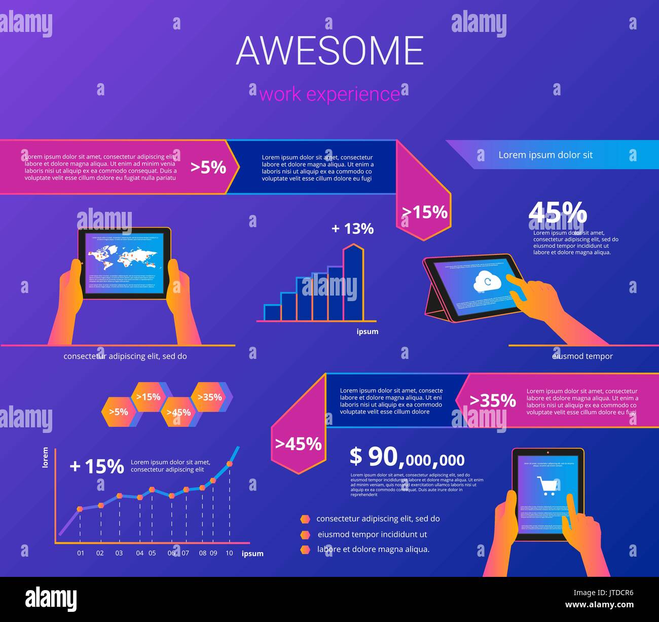 Infographic visualization of usability tablet pc Stock Vector Image ...