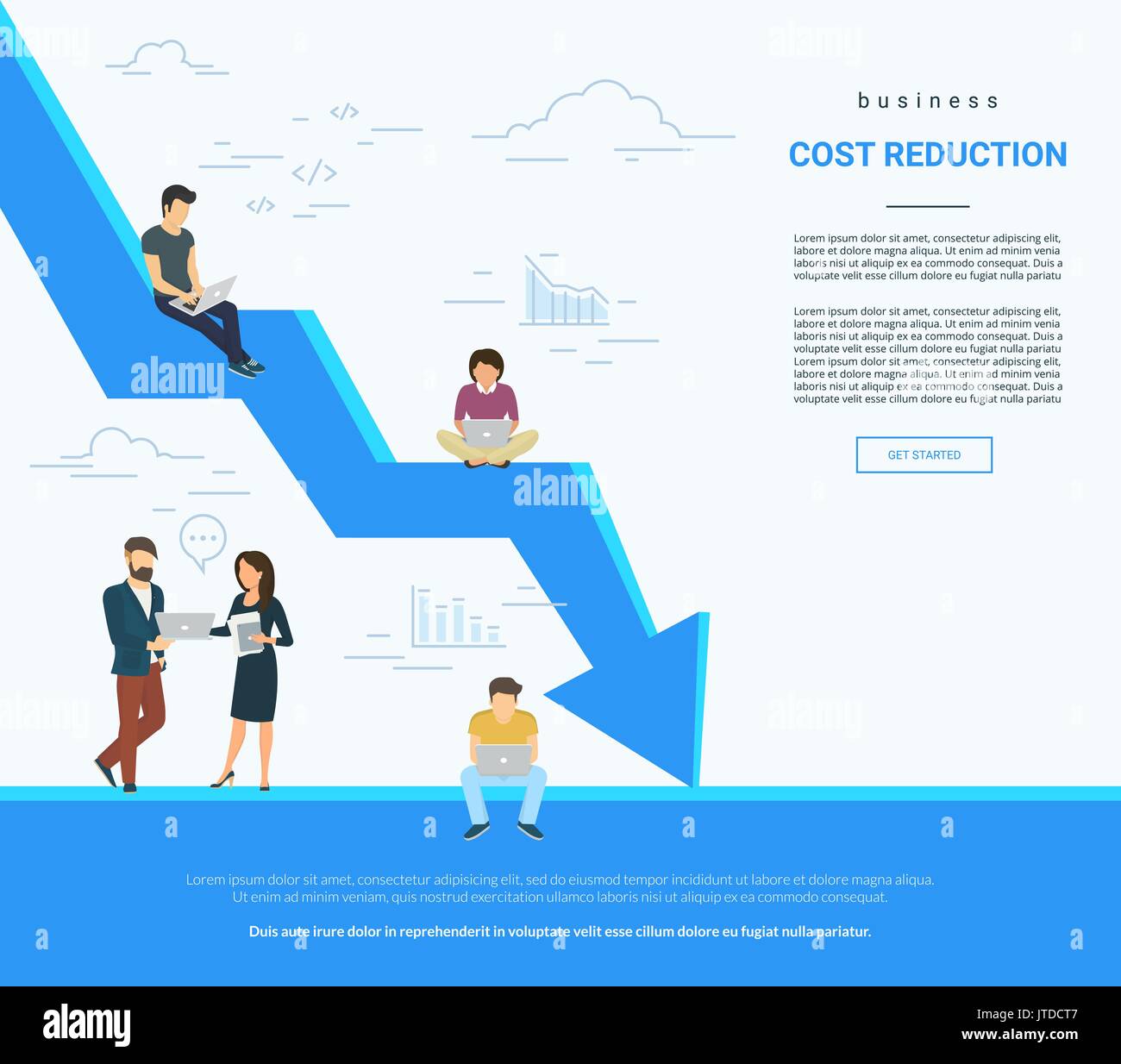 Business cost reduction concept illustration Stock Vector Image & Art ...