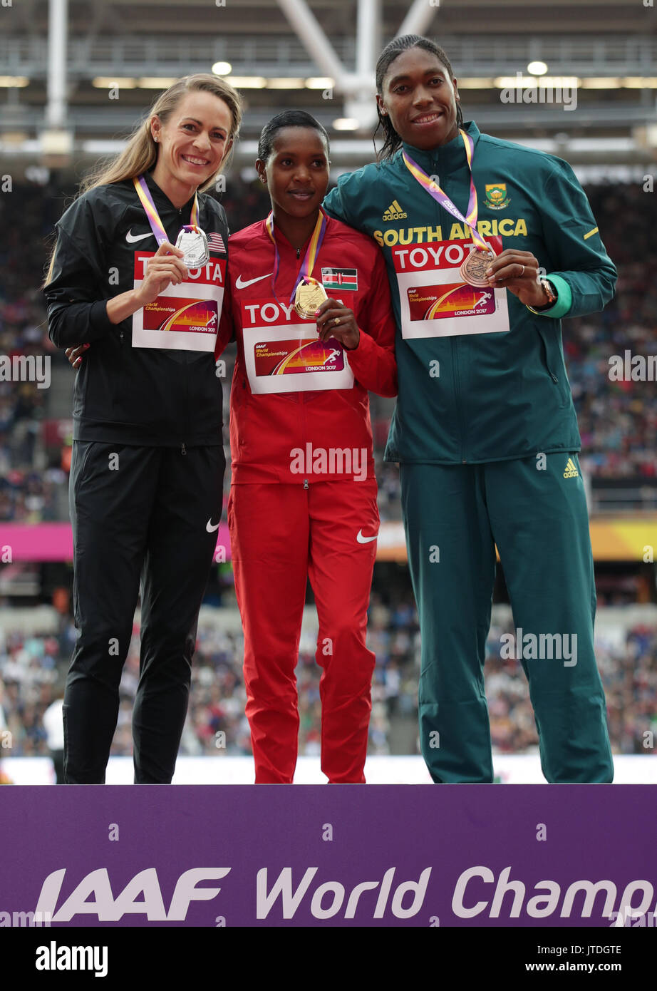 USA's Jennifer Simpson (silver) Kenya's Faith Kipyegon (gold) and South ...