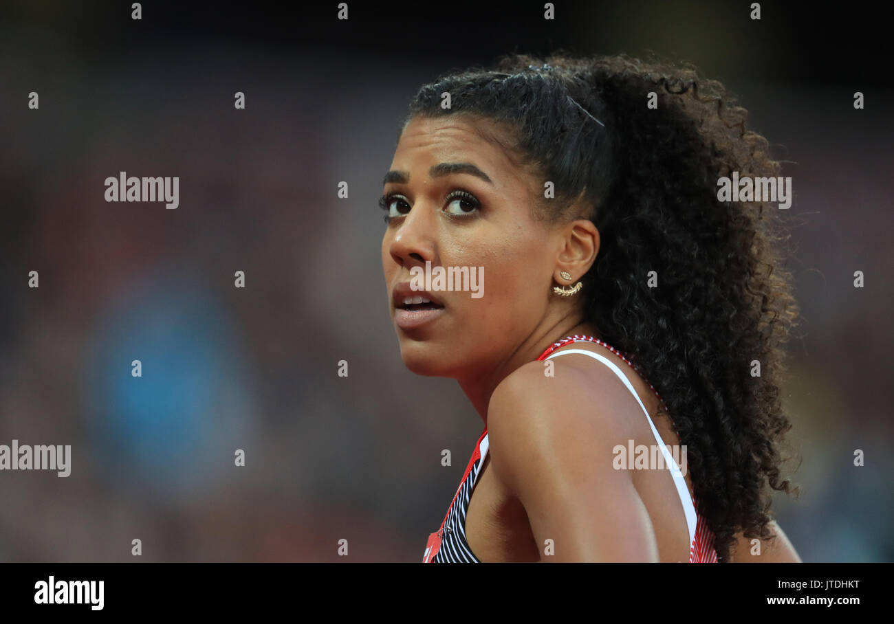 Switzerland's Mujinga Kambundji in the Women's 200m heat two during day ...
