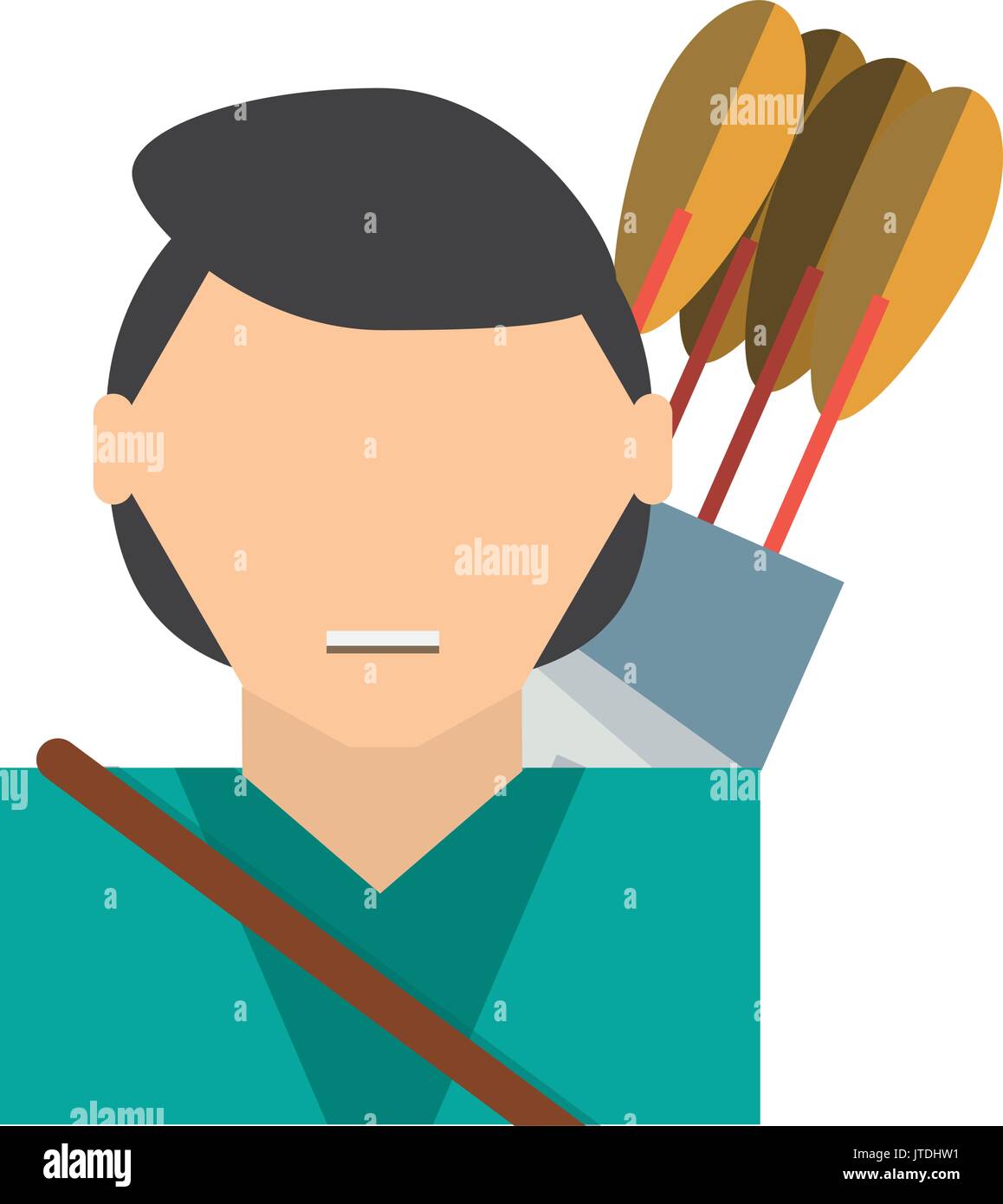 Tribal man with his traditional arch and arrows Stock Vector Images - Alamy