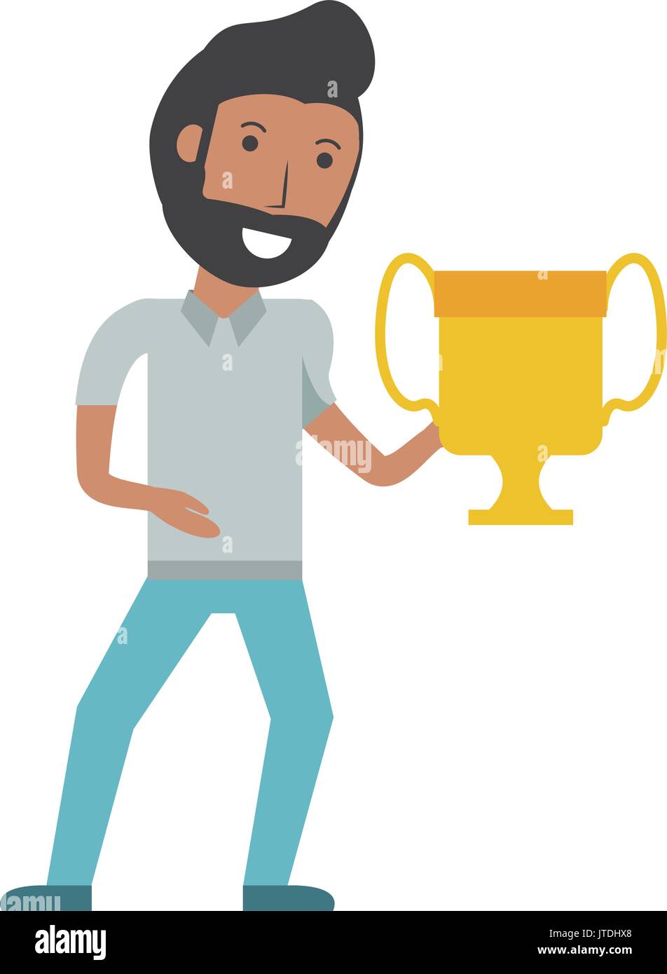 Man with trophy cup cartoon Stock Vector Image & Art - Alamy