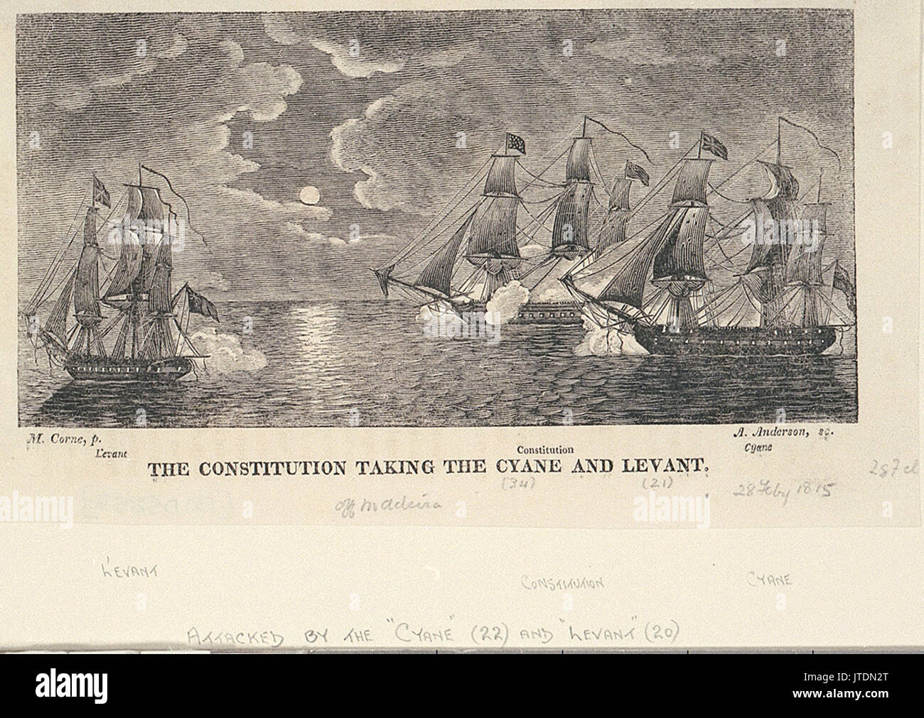 The Constitution Taking the Cyane and Levant (1815 Stock Photo - Alamy