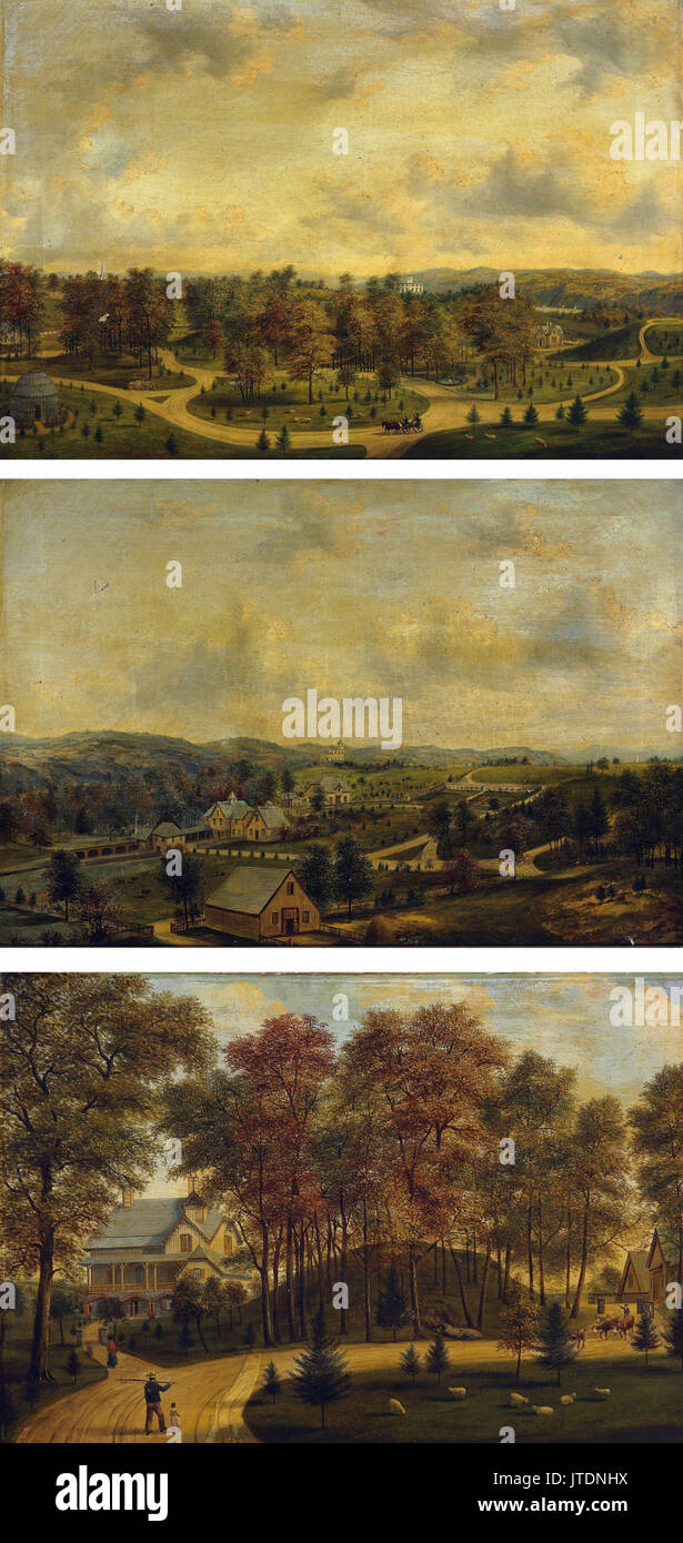 Three Views of Springside by Henry Gritten, c1852 Stock Photo - Alamy