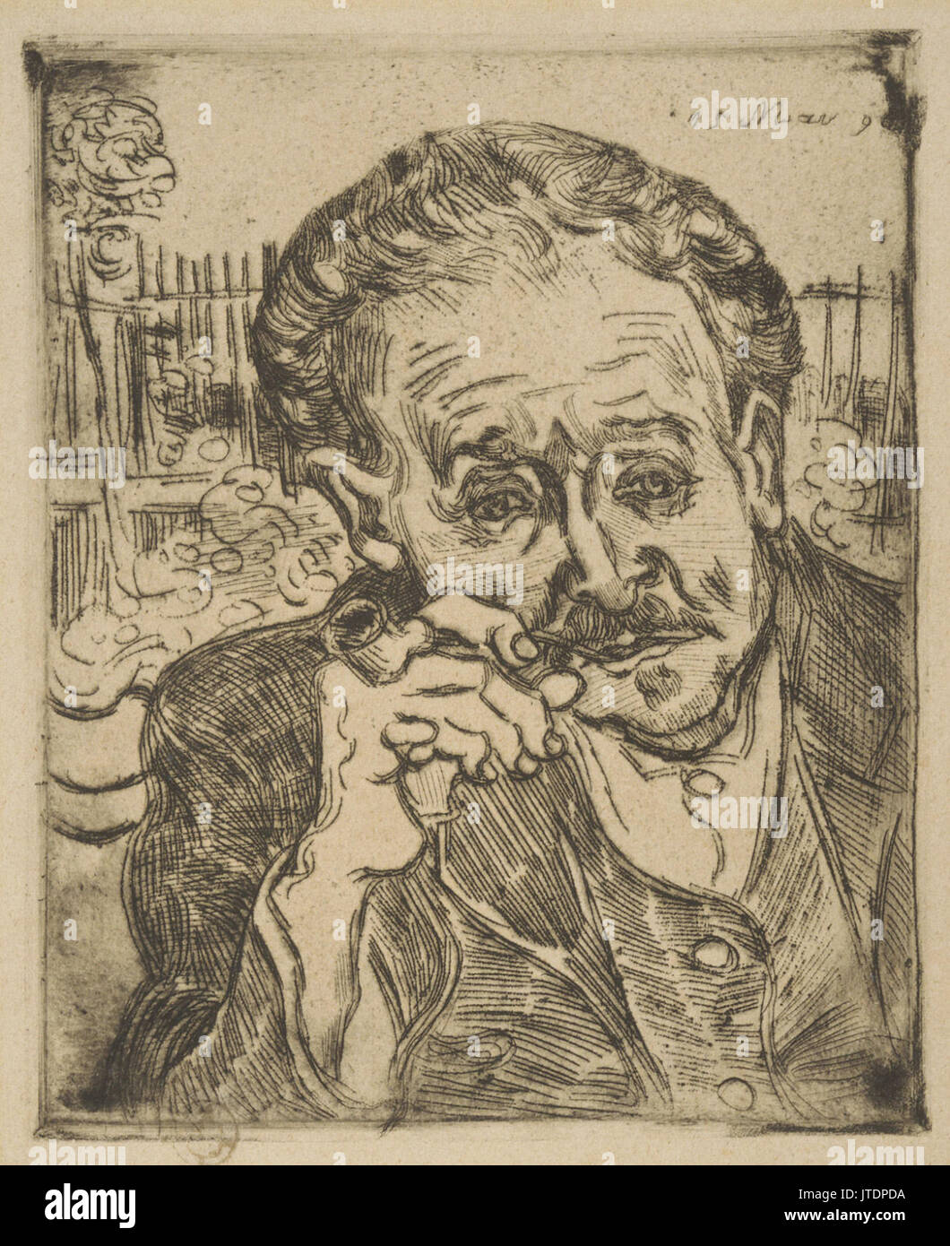Vincent van Gogh Man with a Pipe (Portrait of Dr. Paul Gachet Stock ...