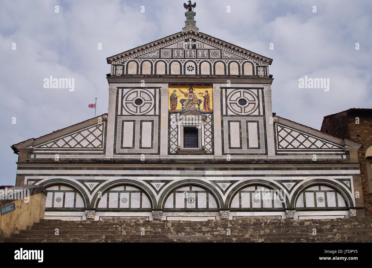 Detail of the church of San Miniato al Monte, Florence, Italy Stock ...