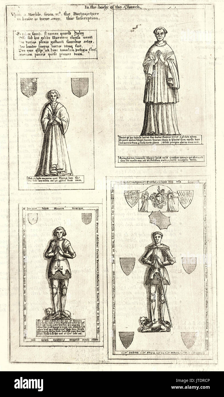 Wenceslas Hollar Lucy. Clare. Manners. Tunstal (monument Stock Photo ...