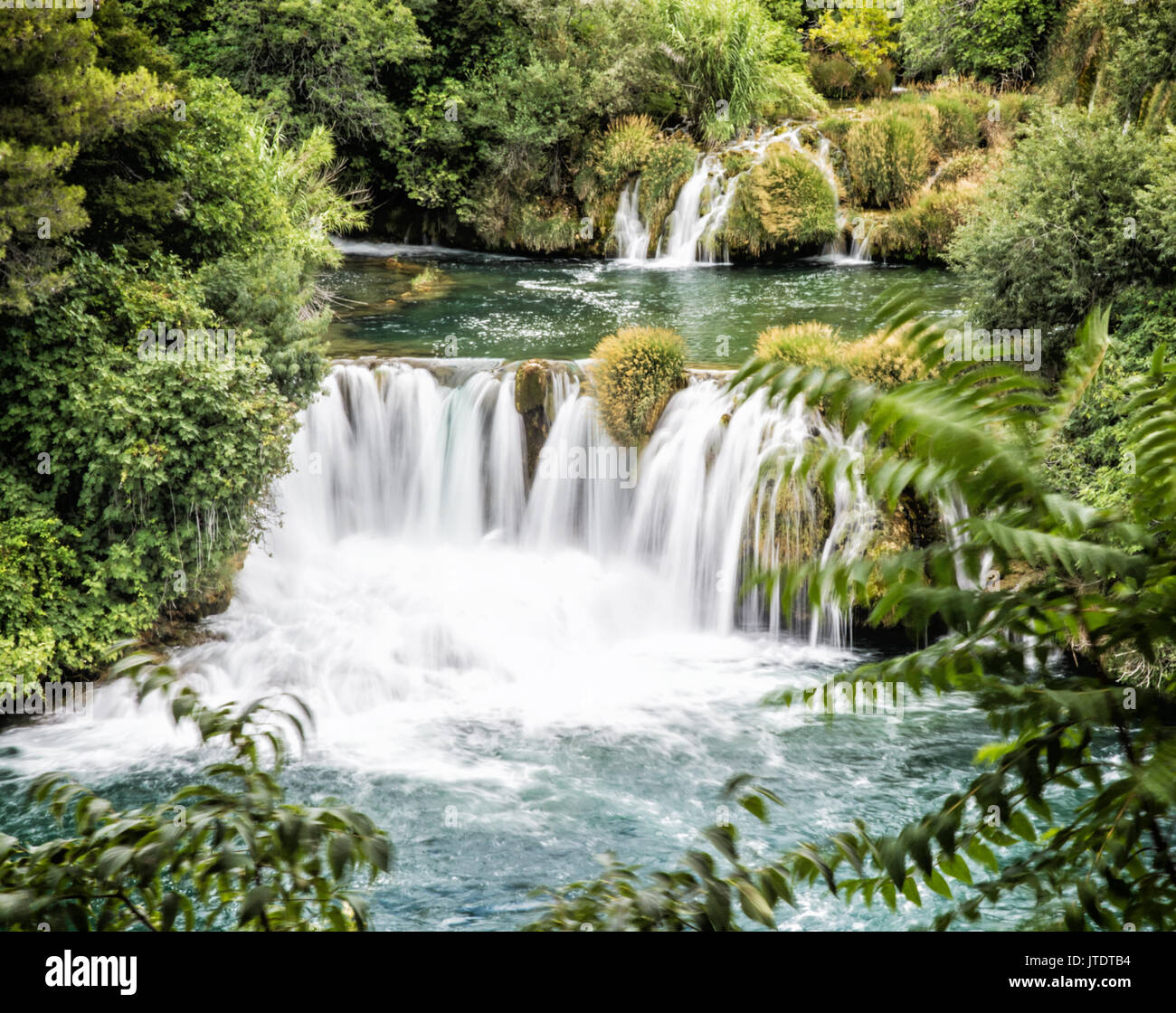 Krka waterfalls. Croatian national park. Beautiful natural scene ...