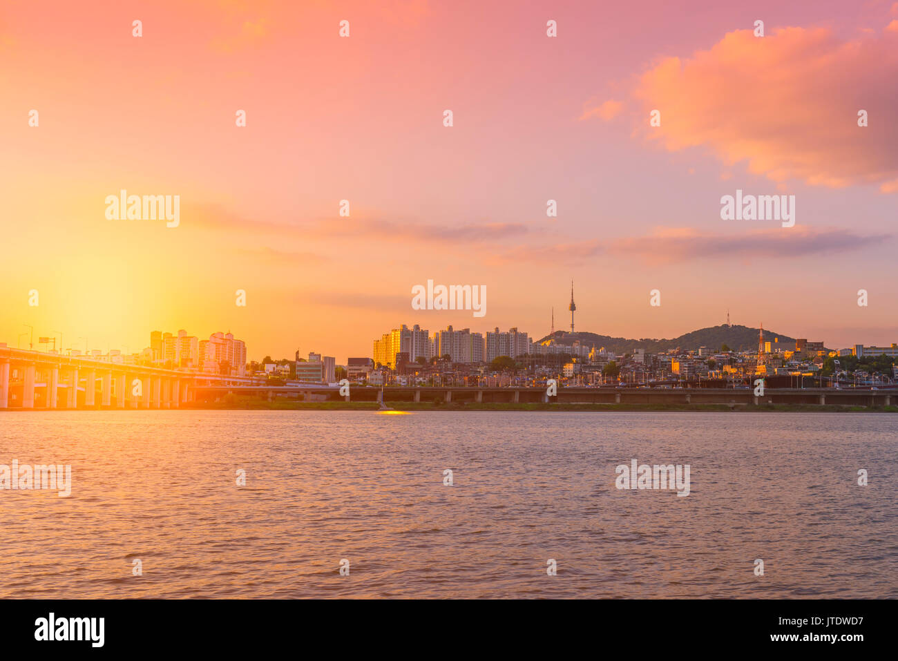 Sunset at Seoul City,South Korea Stock Photo - Alamy