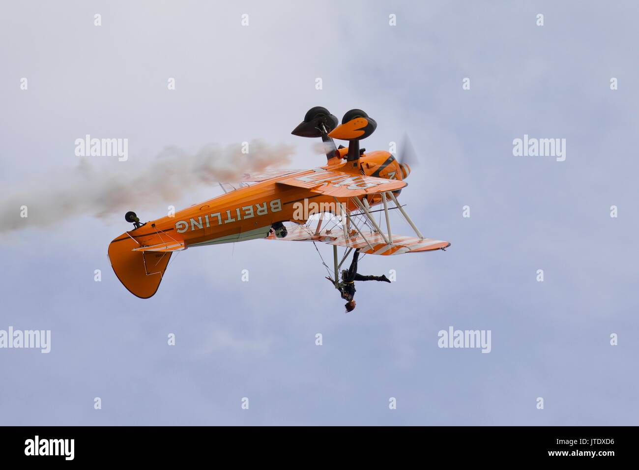 Biplane Flying Upside Down