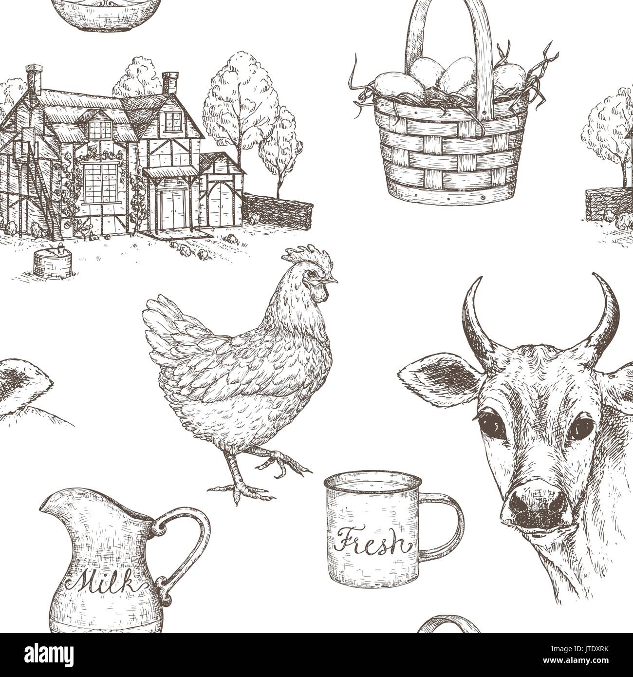 Farming seamless pattern Stock Vector Image & Art - Alamy