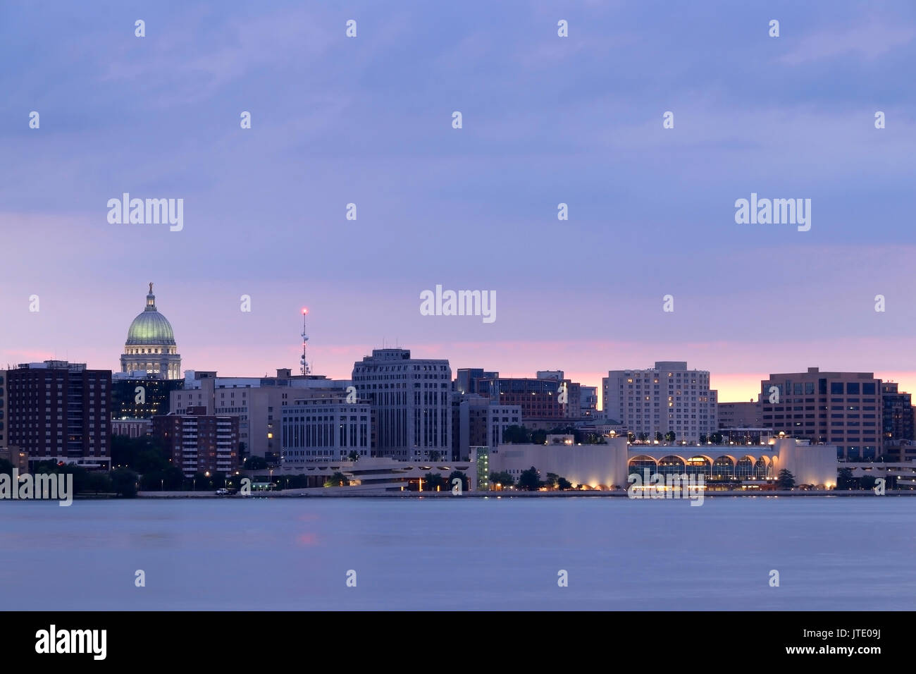 Downtown skyline of Madison, the capital city of Wisconsin, USA.After ...