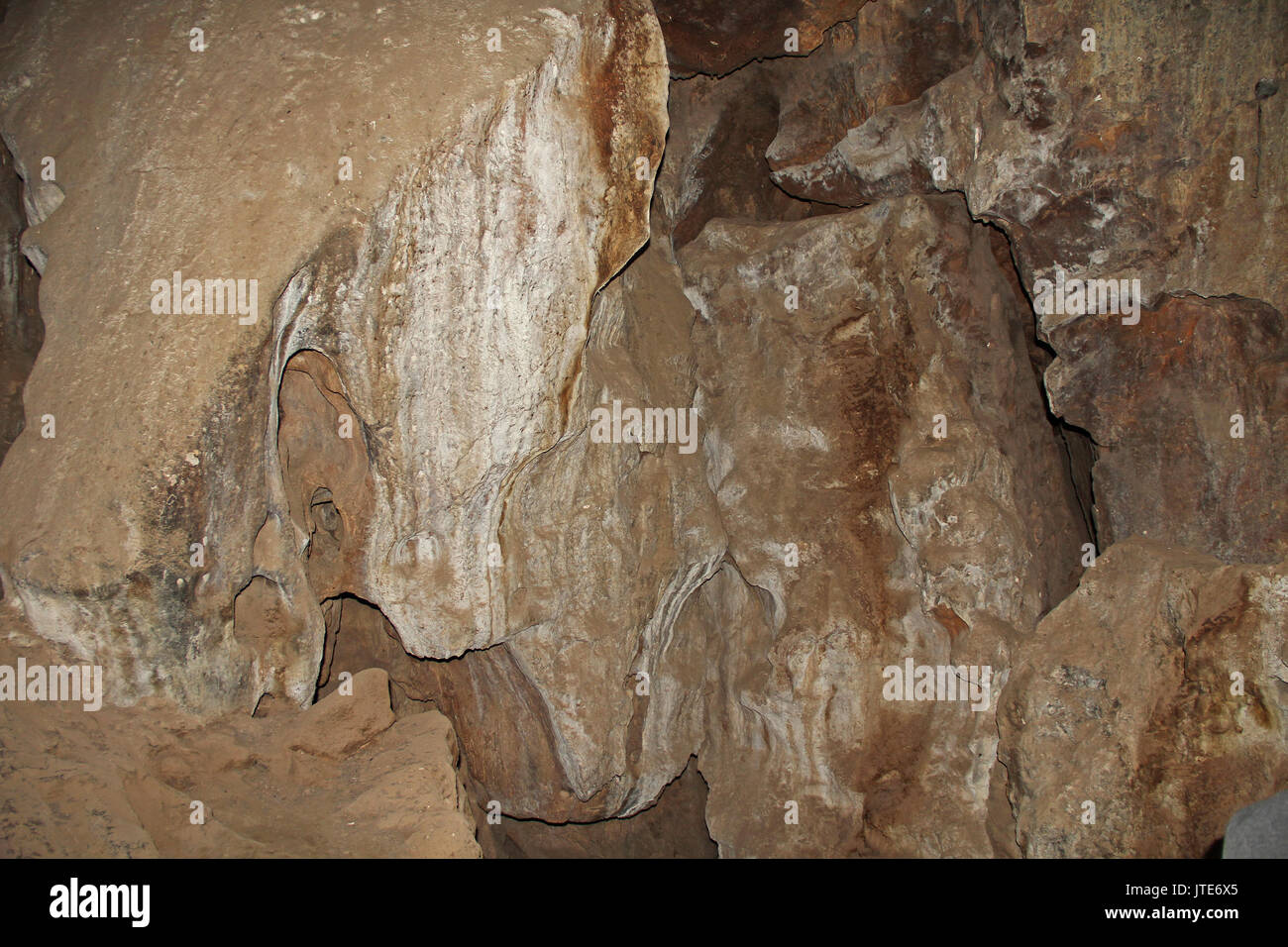 Rock formations inside the cave at Colossal Cave Mountain Park in Vail ...