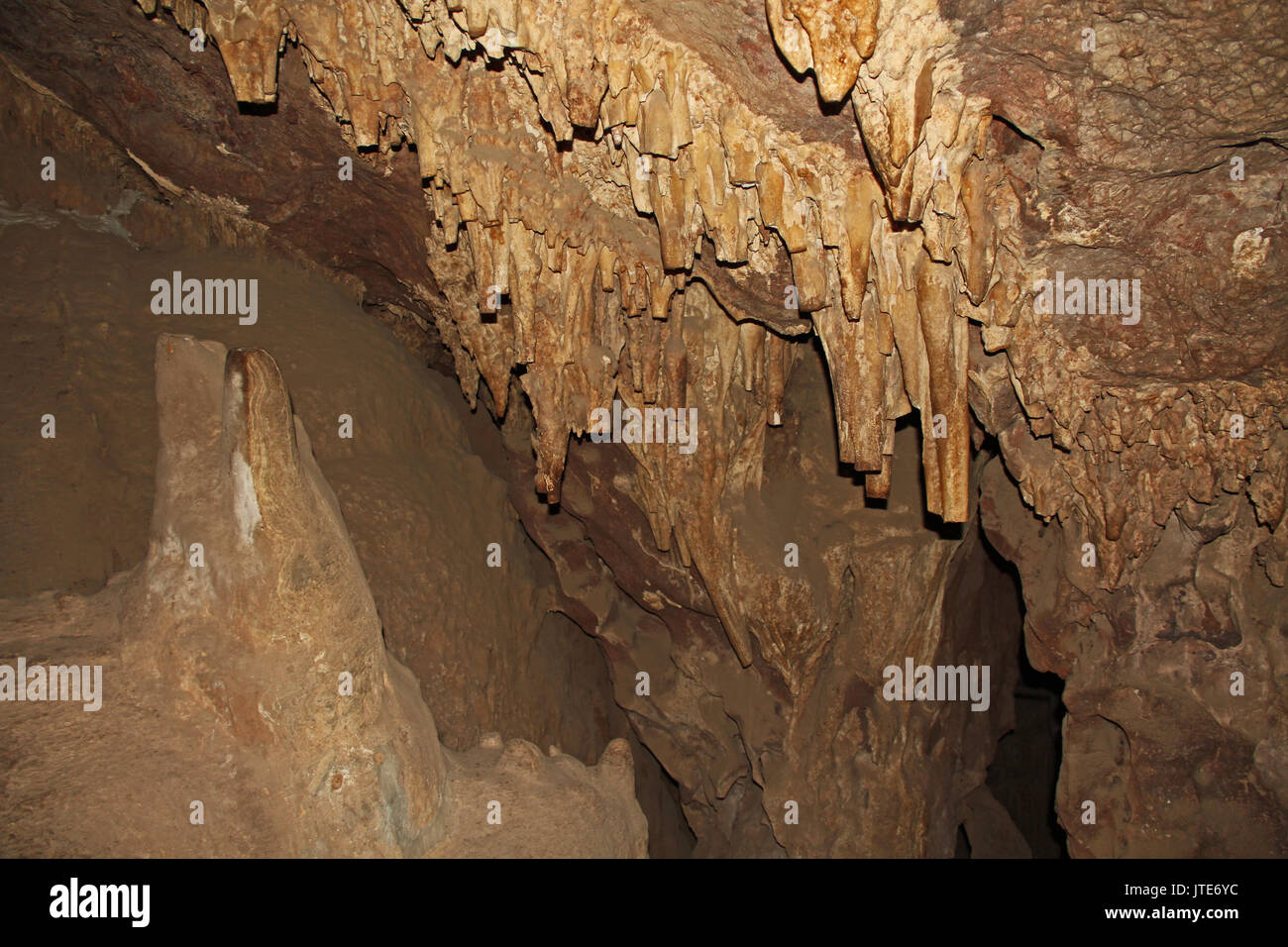 Rock formations inside the cave at Colossal Cave Mountain Park in Vail ...
