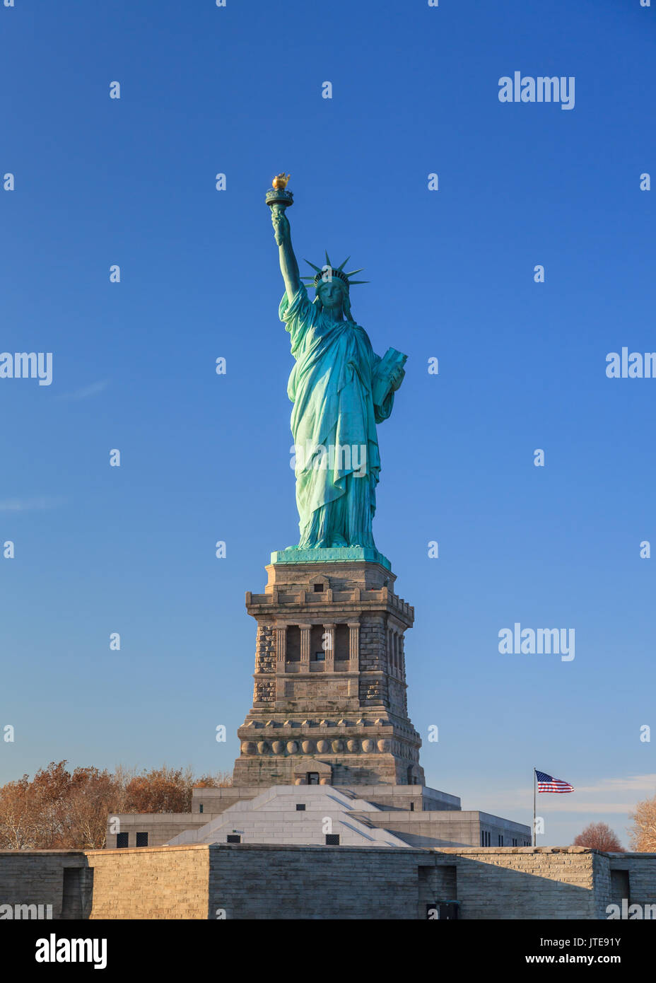 The Statue of Liberty on Liberty Island in New York Harbor. The statue ...