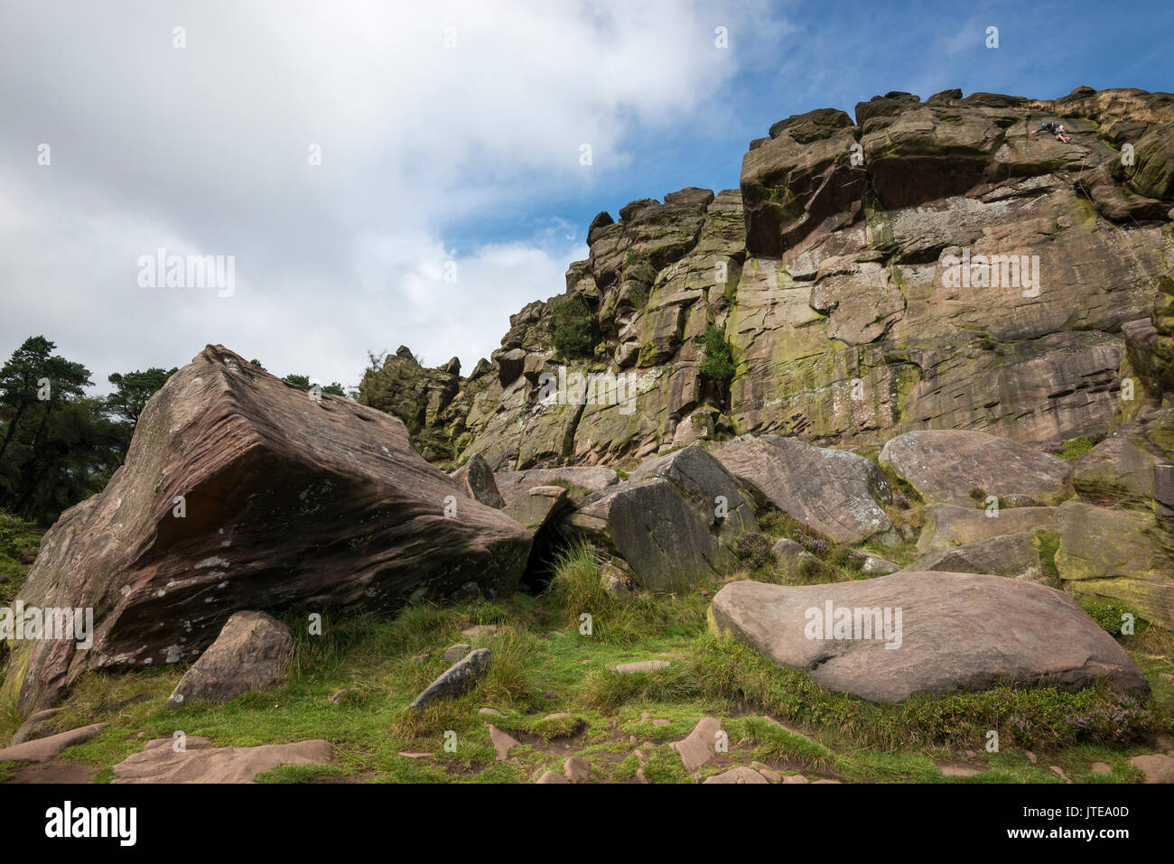 Rock face at The Roaches in the Peak District national park ...