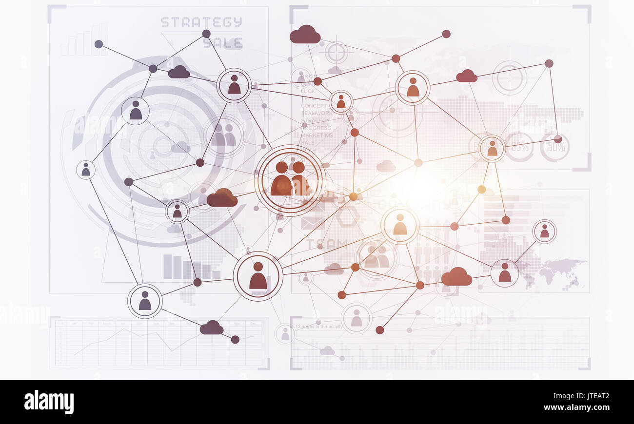 Lines and dots as networking idea drawn on white background Stock Photo ...