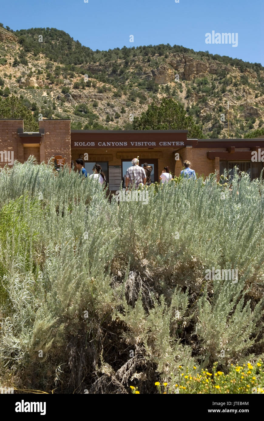 Tourists at Zion National Park Visitor Center Springdale Utah USA Stock ...