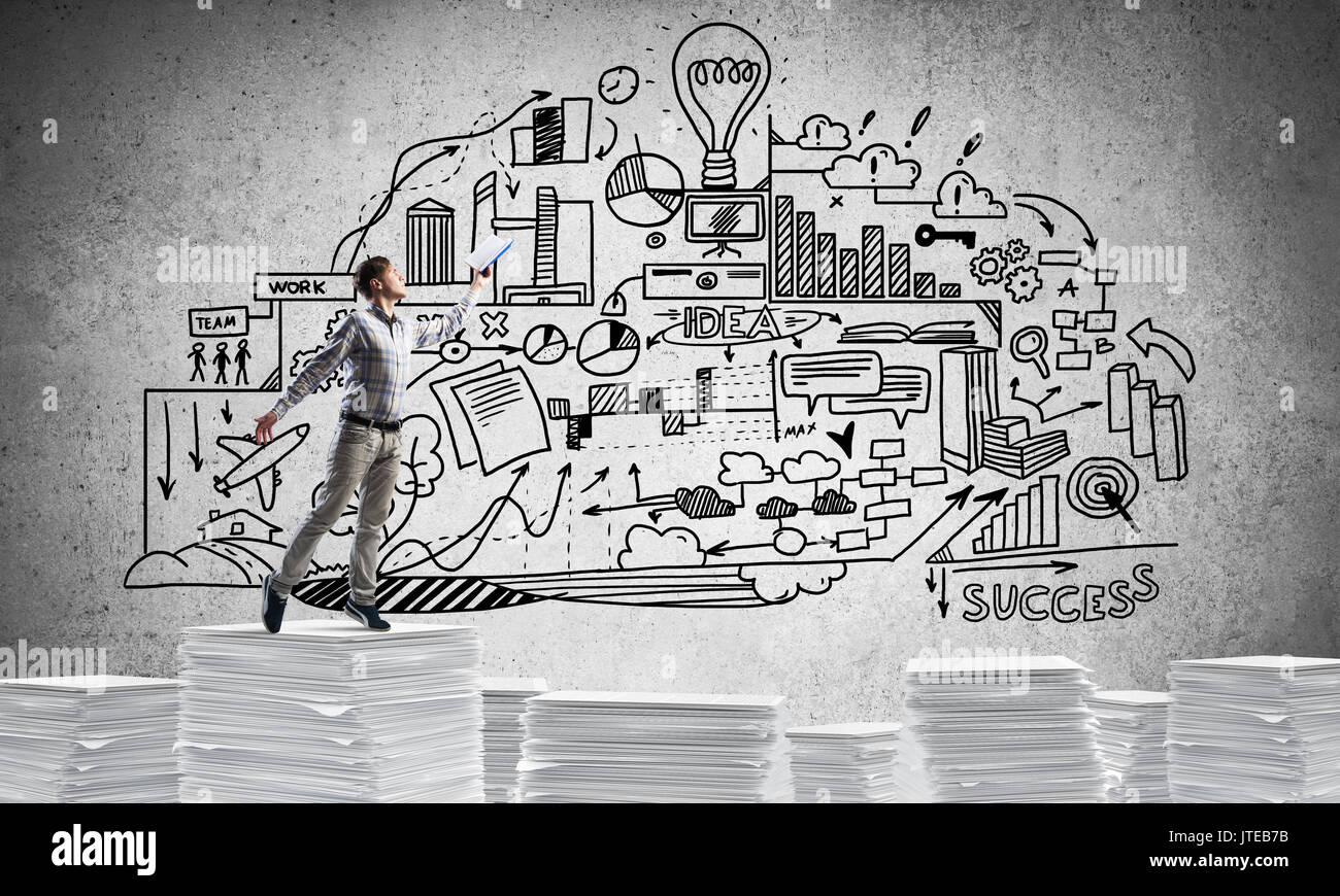 Study hard to become successful businessman Stock Photo - Alamy