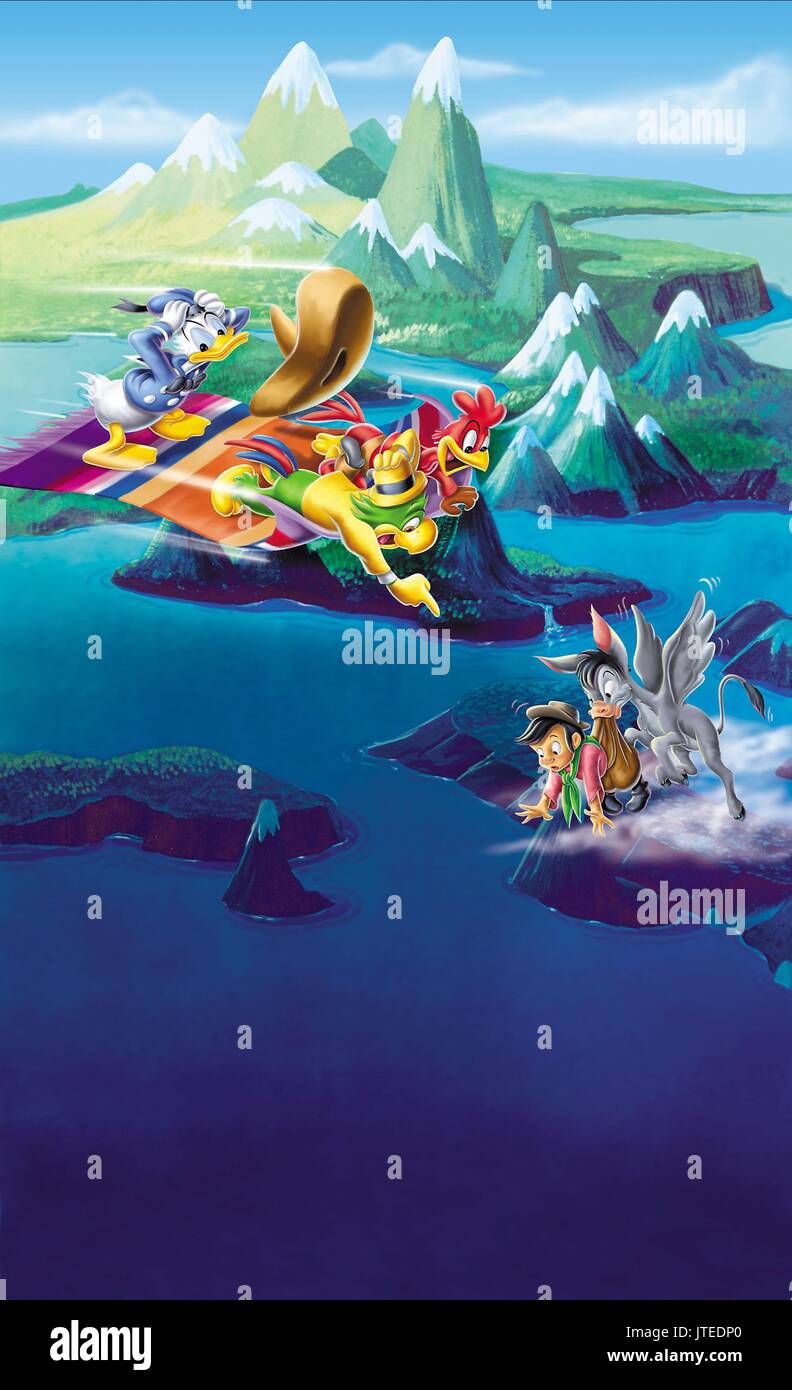 DONALD DUCK, JOSE CARIOCA, PANCHITO, THE THREE CABALLEROS, 1944 Stock ...