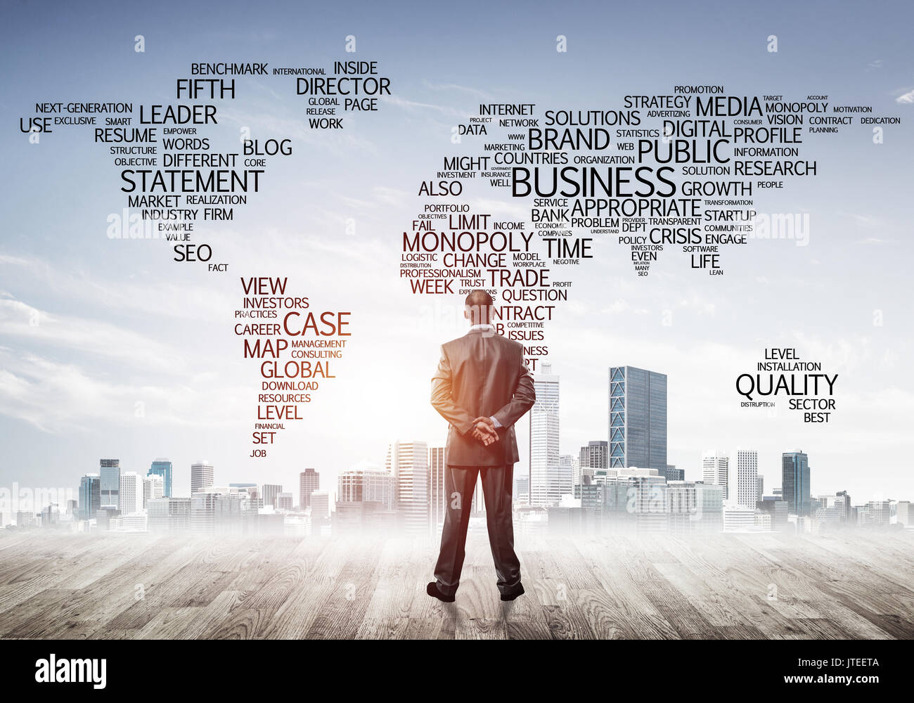 Motivation and inspiration concept with modern cityscape and bus Stock ...