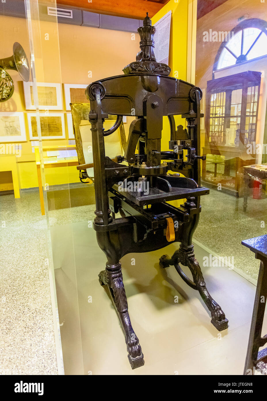 Vintage printing machines in Industrial Museum of Ermoupolis, Greece ...
