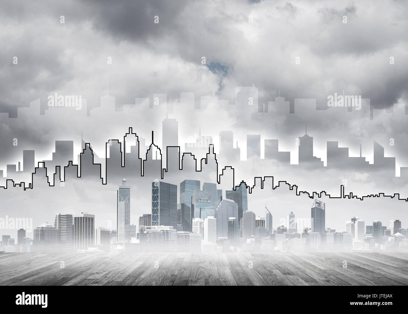 Background image with city center view as modern business life c Stock ...