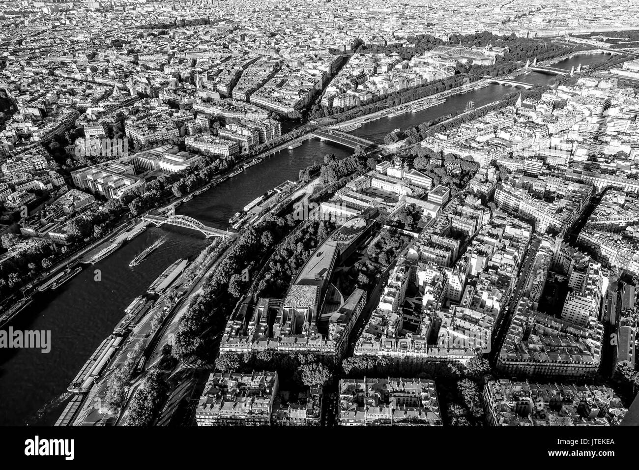 The beautiful city of Paris - aerial view from Eiffel Tower Stock Photo ...