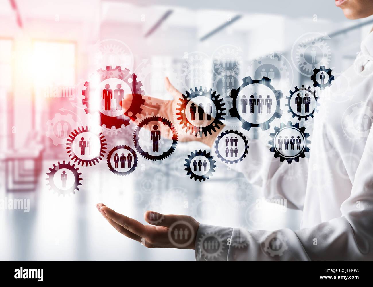 Cogwheels and gears mechanism as social communication concept Stock ...