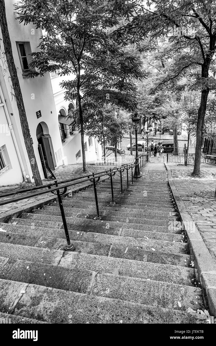 Endless steps to Montamartre hill in Paris Stock Photo - Alamy