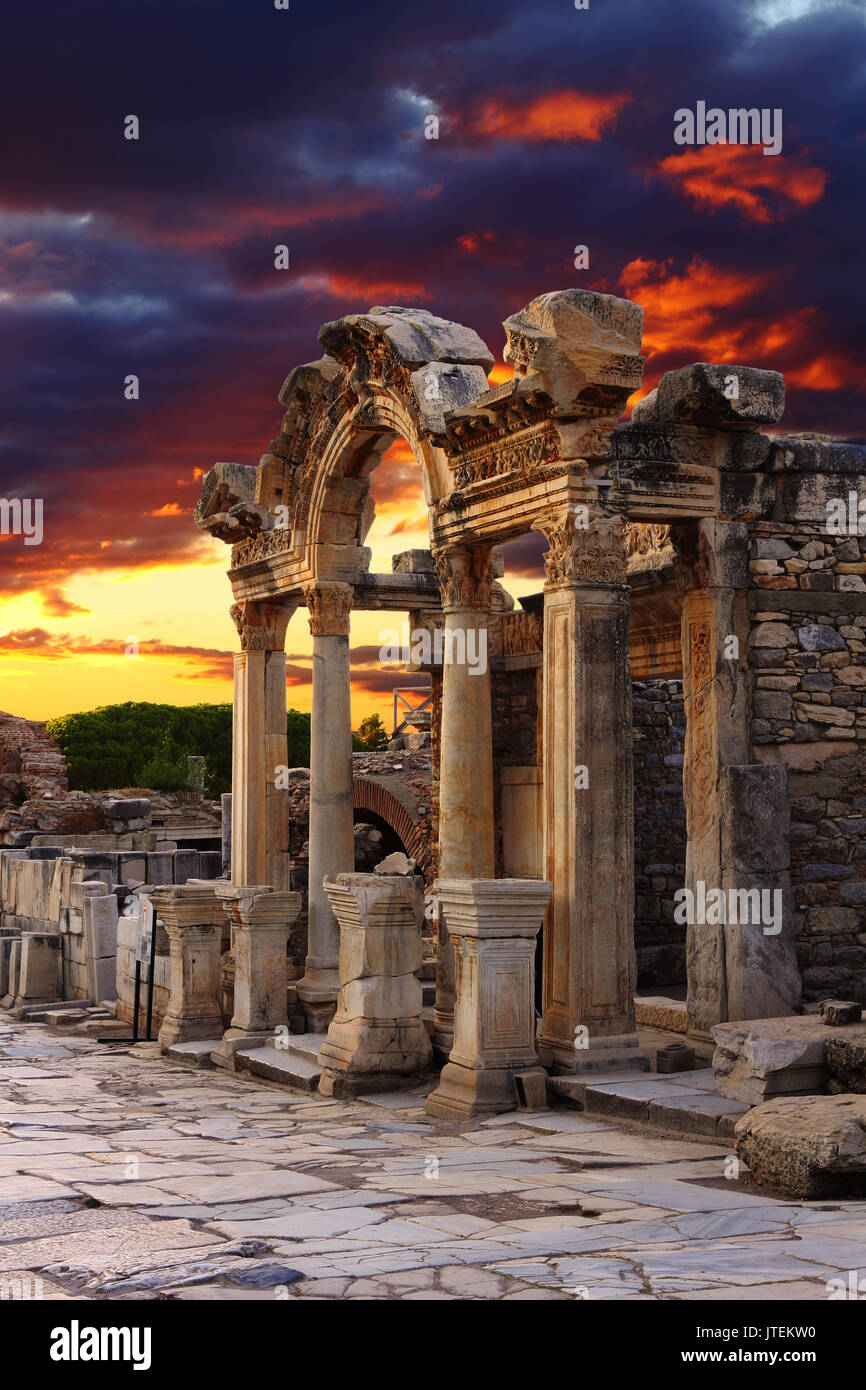 Hadrian Temple in Ephesus, near Celcuk, Turkey Stock Photo - Alamy