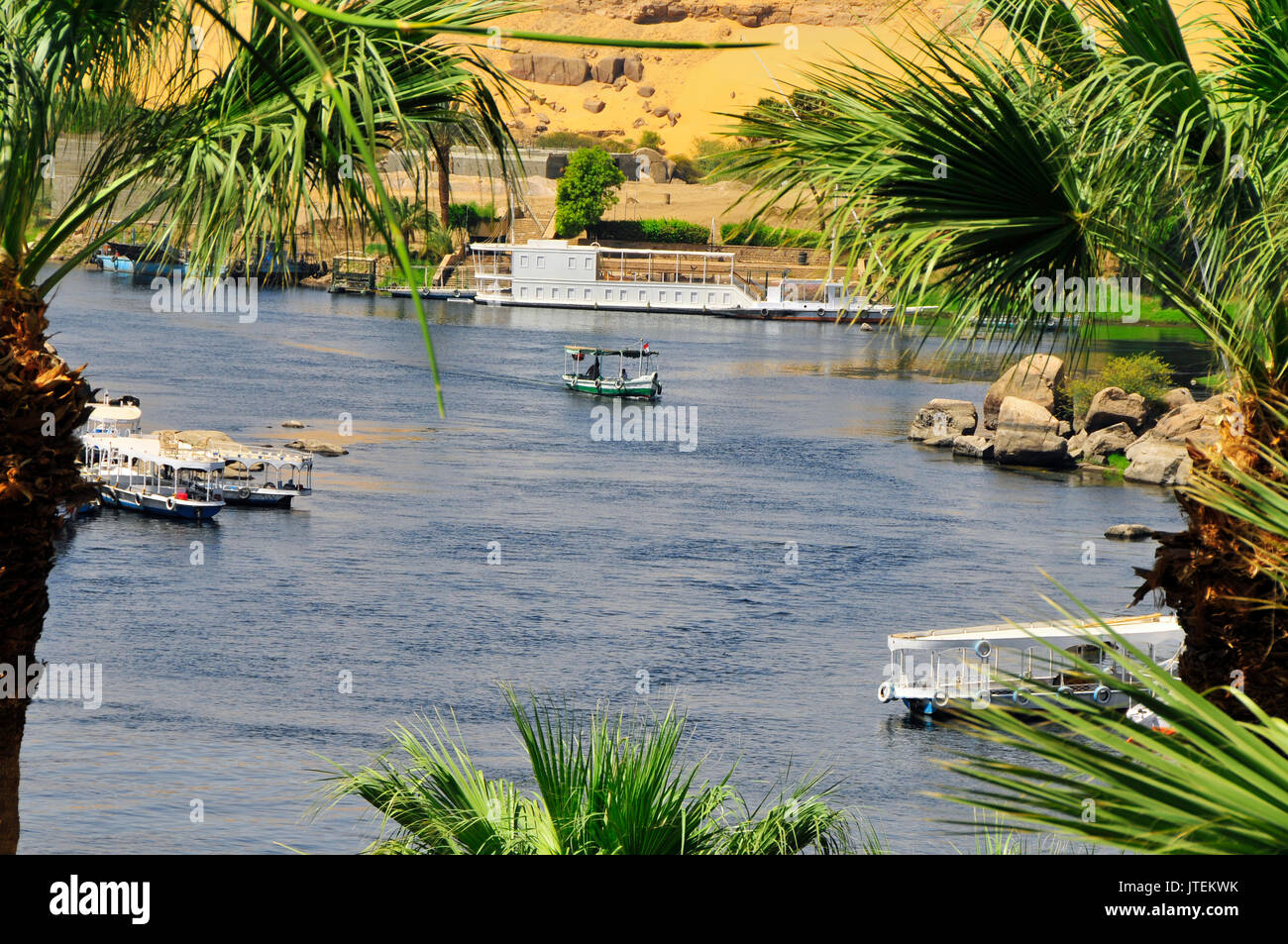 Nile River scene in Aswan, Egypt Stock Photo - Alamy